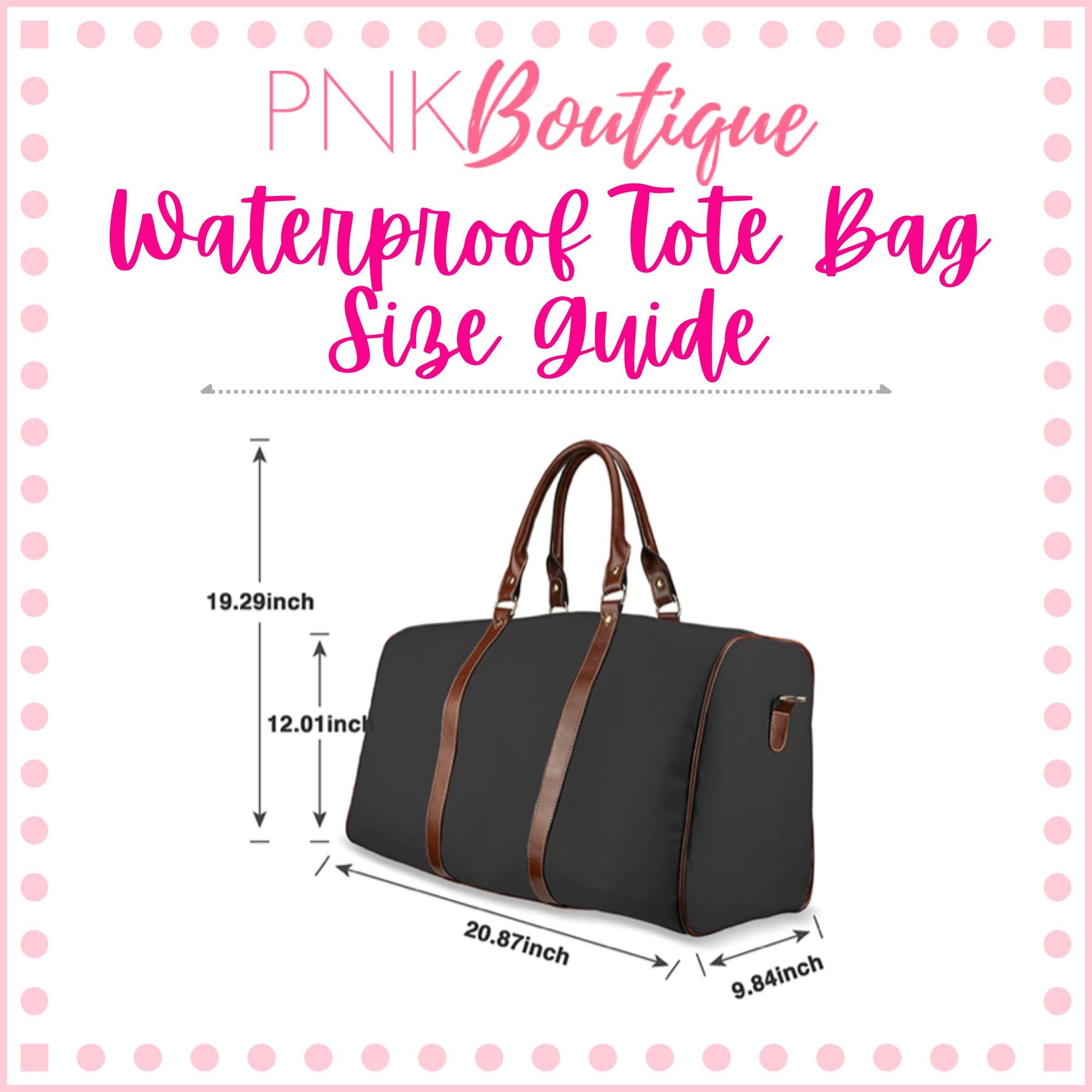PNK Signature Pink & Green Waterproof Travel Bag – PNK Boutique